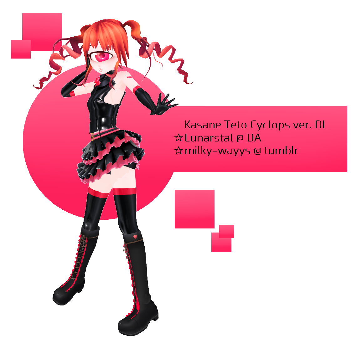 :: MMD Kasane Teto Cyclops ver. DL :: by Lunarstal on DeviantArt