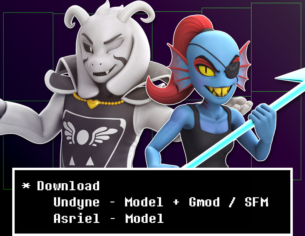 Asriel + Undyne (Gmod/SFM) - Model Download by Elesis-Knight on DeviantArt