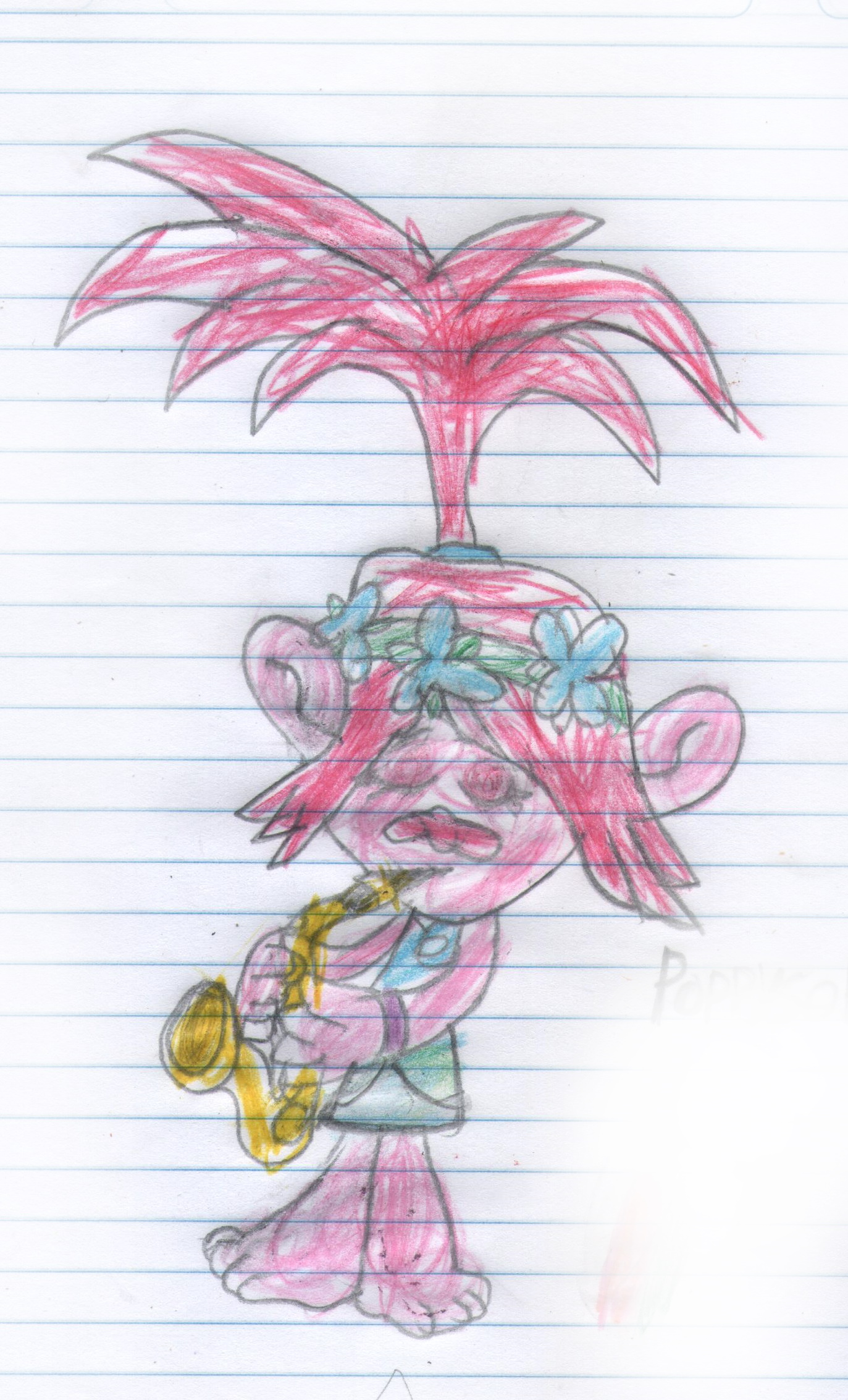 Poppy Playing the Saxophone (Drawing) by poppyricio on DeviantArt