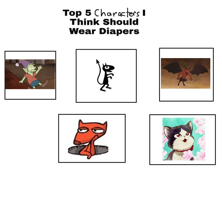 5 Characters I'd Like To See Wearing Diapers by MosoTokyo88 on DeviantArt
