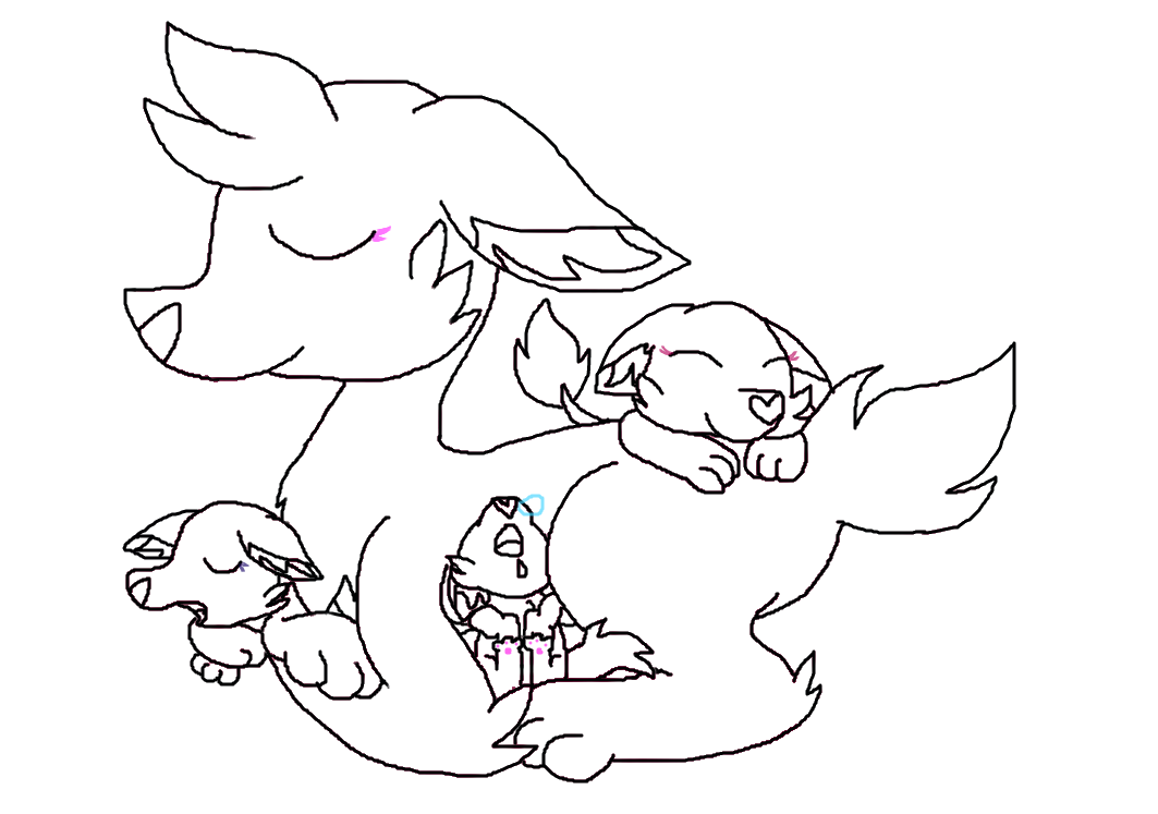 Sleeping Cat Family Base #1 by MosoTokyo88 on DeviantArt