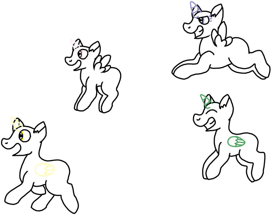4 Fillies/Or Colts Base (F2U) by MosoTokyo88 on DeviantArt