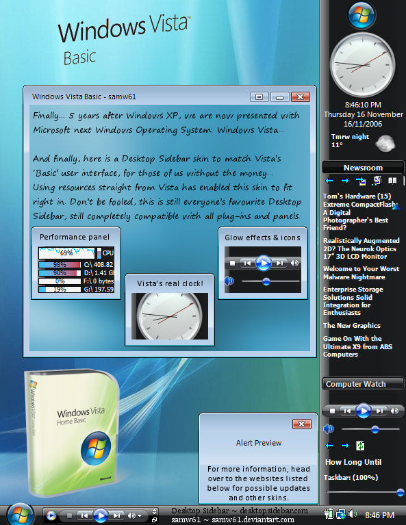 Windows Vista Basic Sidebar by samw61 on DeviantArt