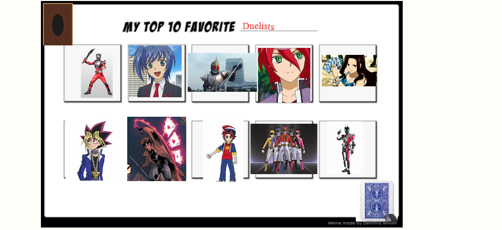 My Top 10 Duelists Meme by pyrus125680 on DeviantArt
