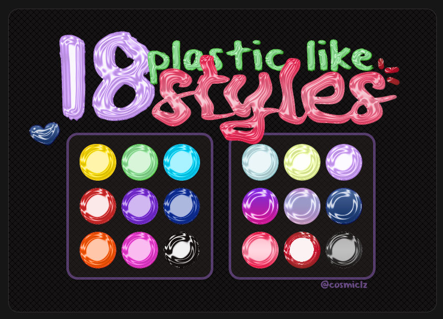 18 shiny and plastic-like styles by cosmicoloring on DeviantArt