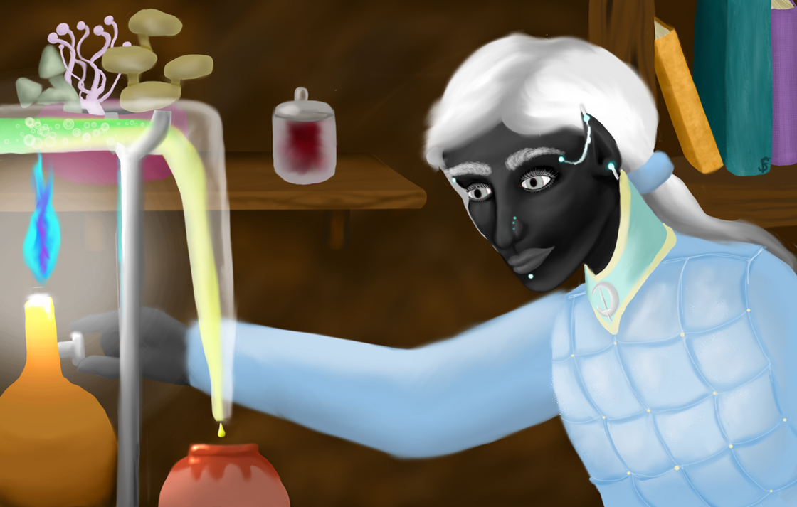 Drow alchemist by fulerts on DeviantArt