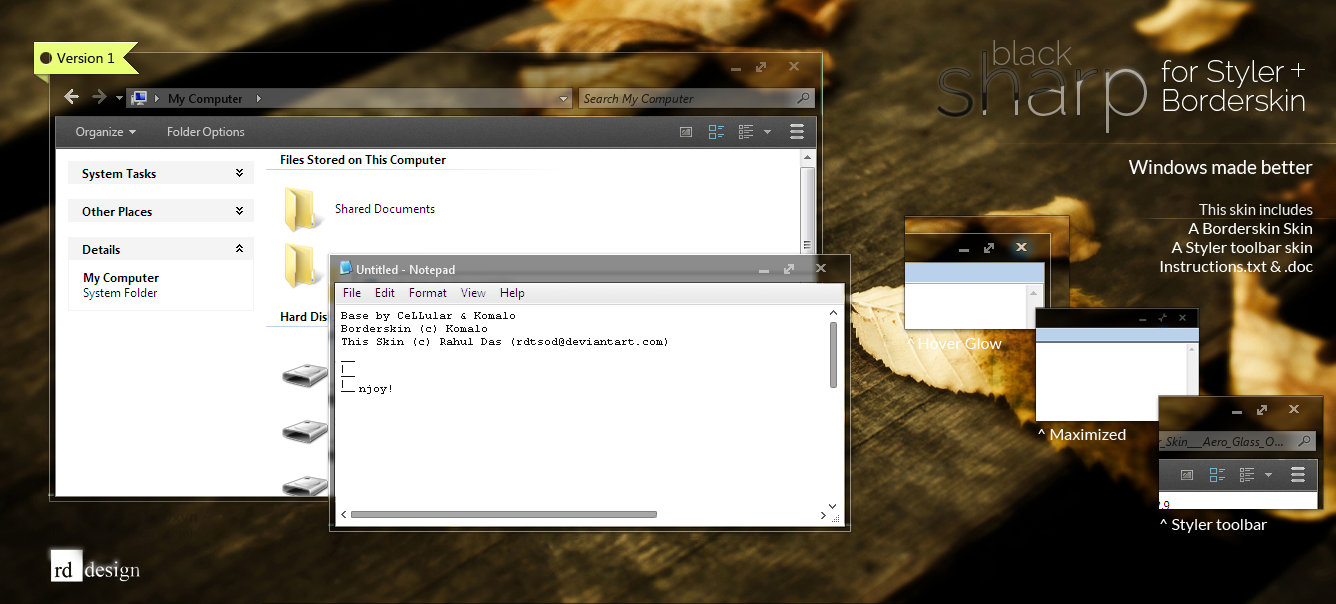 Sharp Black Borderskin (Styler TB Skin included) by RDTSOD on DeviantArt