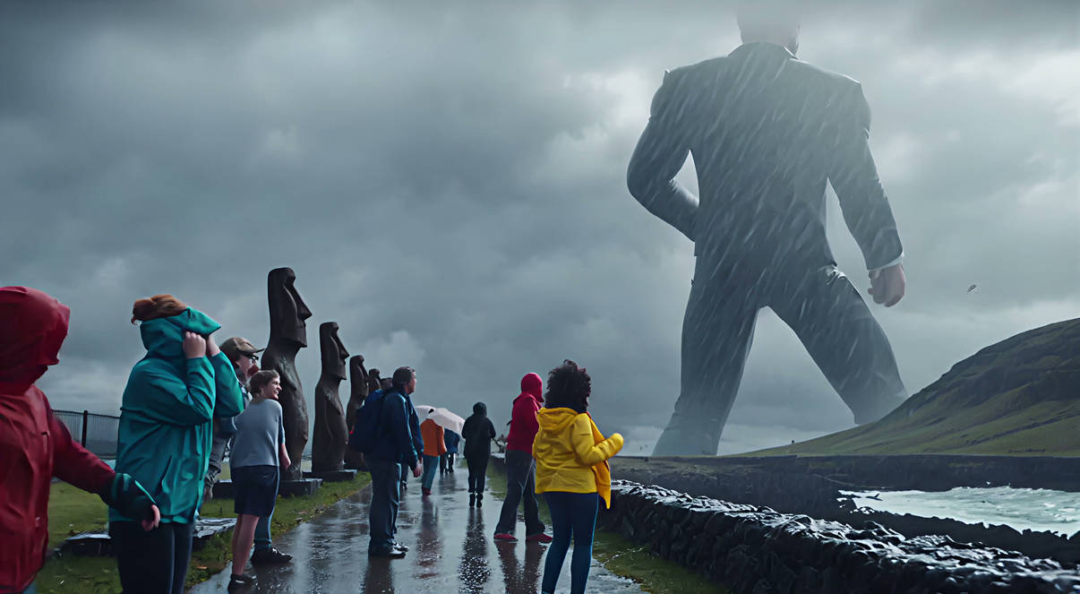 Giant visiting Easter Island by Lettermannn on DeviantArt