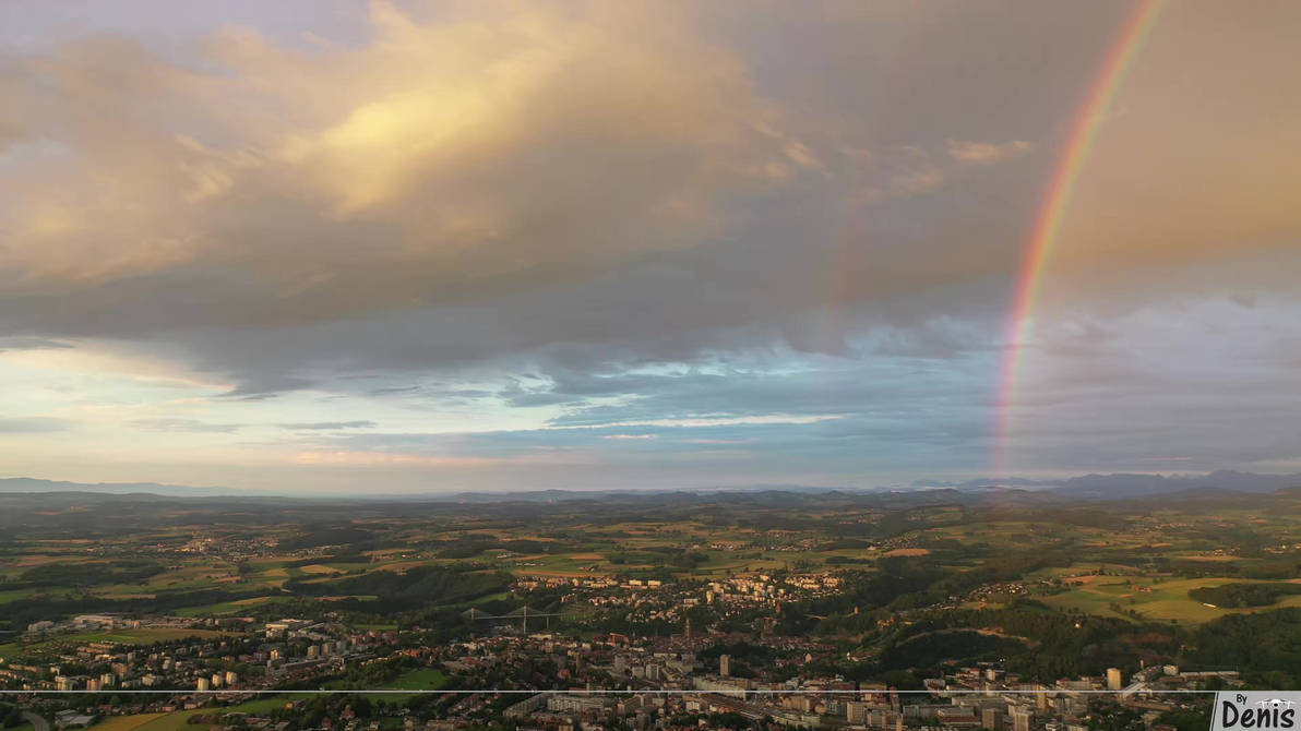 Double rainbow by ByDenisDrone on DeviantArt