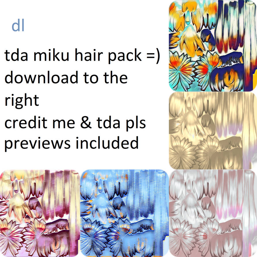 [MMD + DL] TDA Miku Hair Texture Pack by ichiibal on DeviantArt