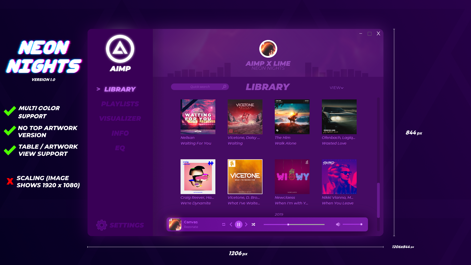 NEON NIGHTS - AIMP 5 Skin by SomeLimes on DeviantArt