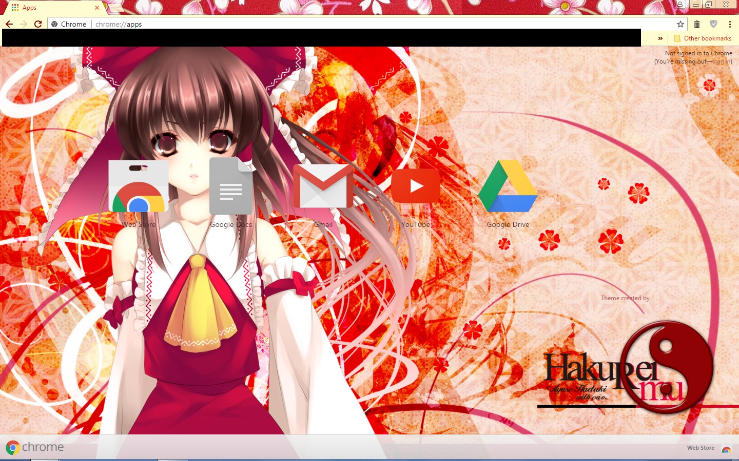 Hakurei Reimu/Chrome Theme Beta [UPDATED PICTURE] by Princess-of-Trolls ...