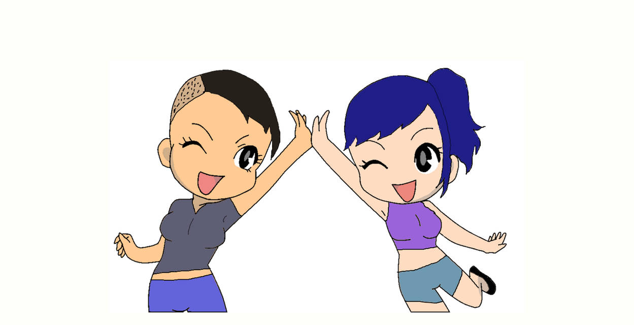 Chibi High Five by meowmeowcat123 on DeviantArt