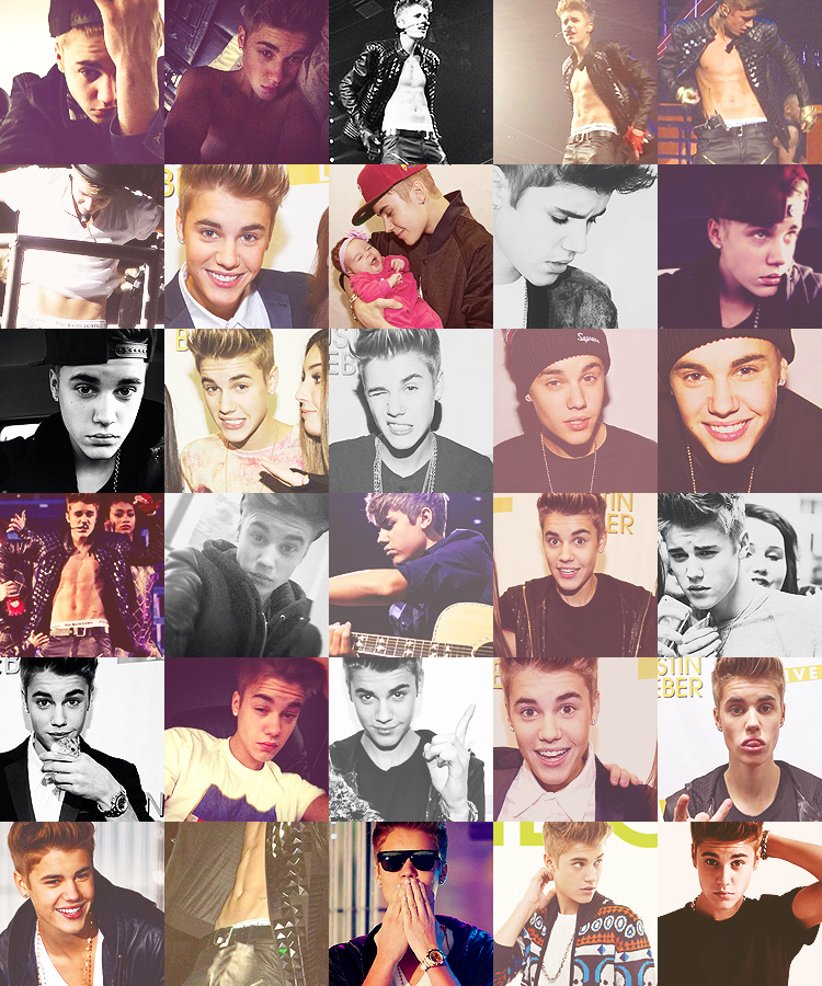 Justin Bieber Collage Black And White