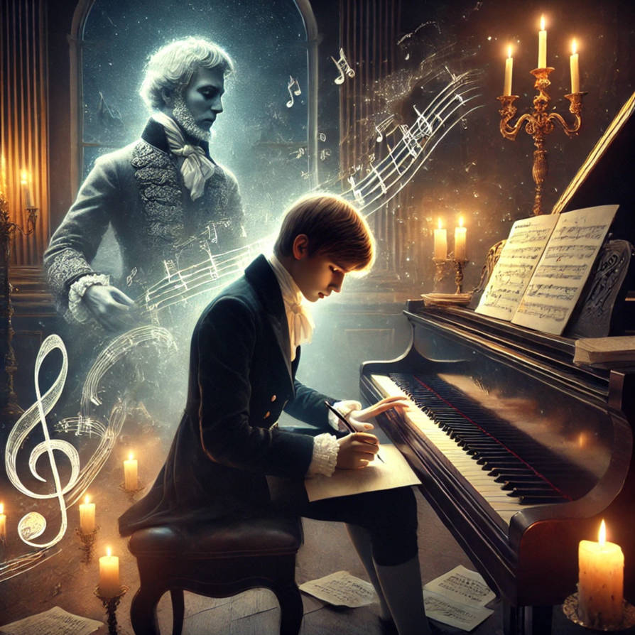 A young composer playing his piano by GiorgioQuePee8081 on DeviantArt