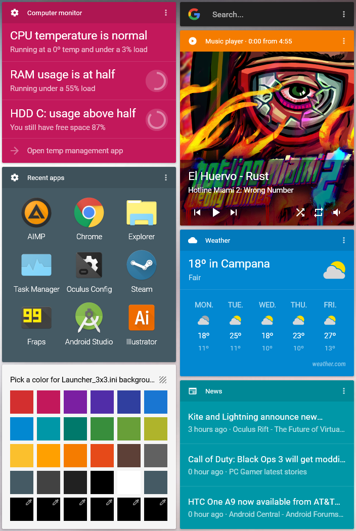 Google Now for Rainmeter v0.8.1 by SantiagoLP98 on DeviantArt