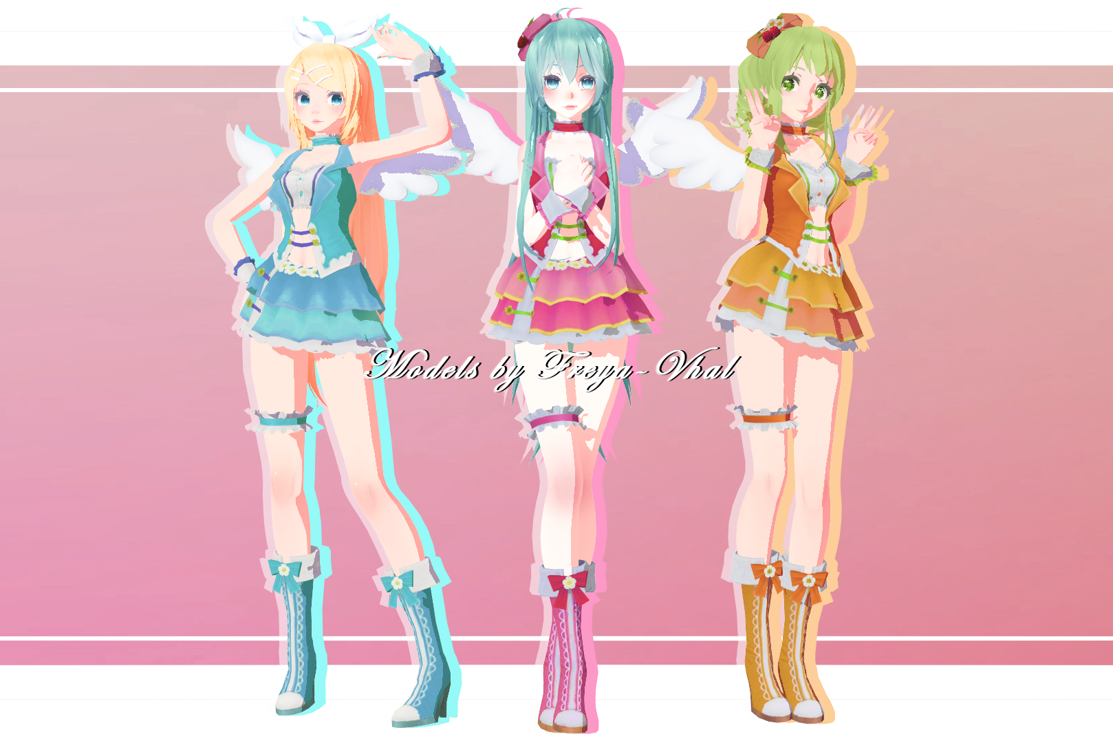 [DL] Magical Girls Miku, Rin x Gumi by Freya-Vhal on DeviantArt