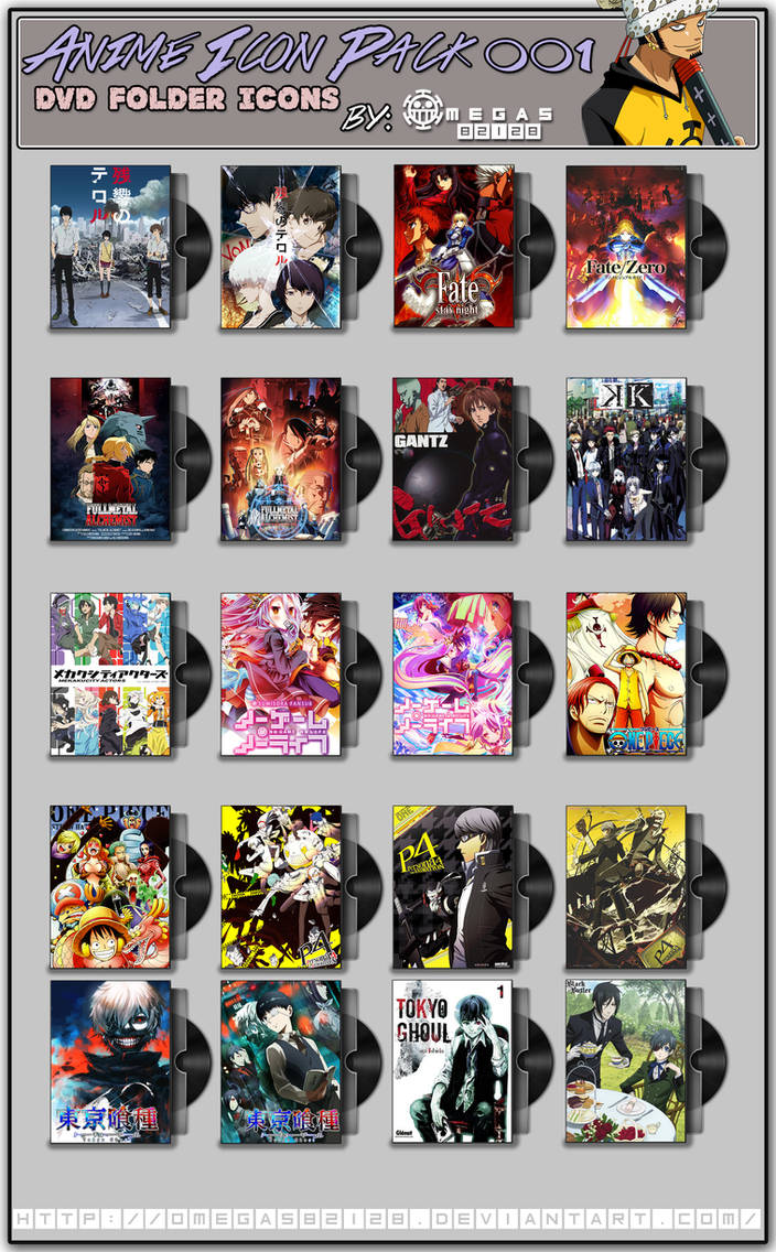 Anime DVD Folder Icons Pack 001 by Omegas82128 on DeviantArt