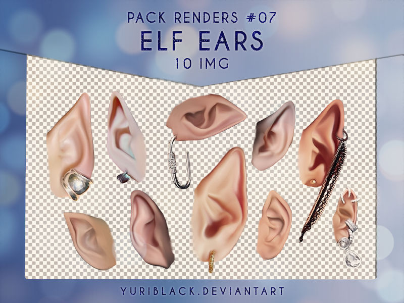 Render Pack #7 - Elf Ears I by YuriBlack on DeviantArt