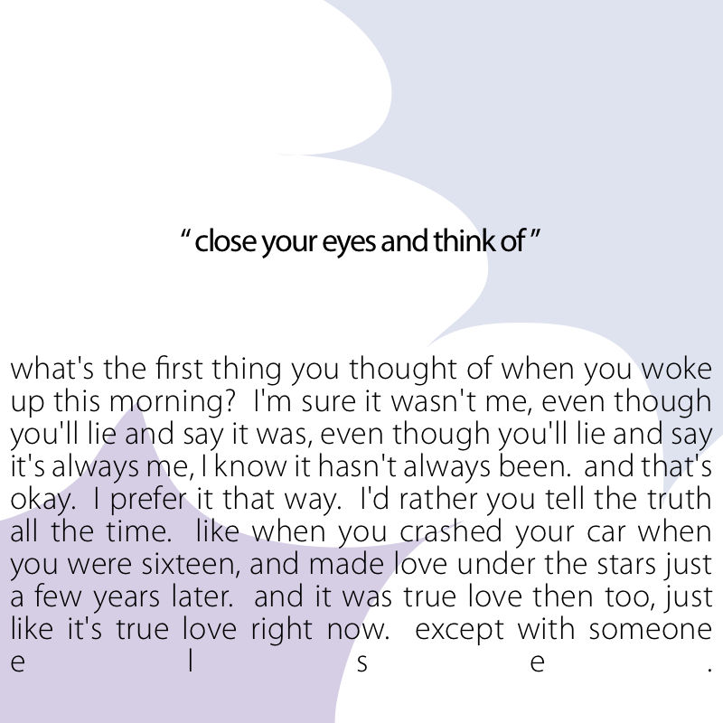 close your eyes and think of by ninasoldada on DeviantArt