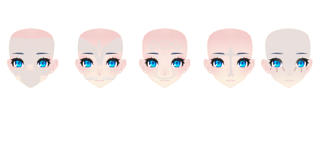 MMD Face Texture Pack by PotatoElla1 on DeviantArt