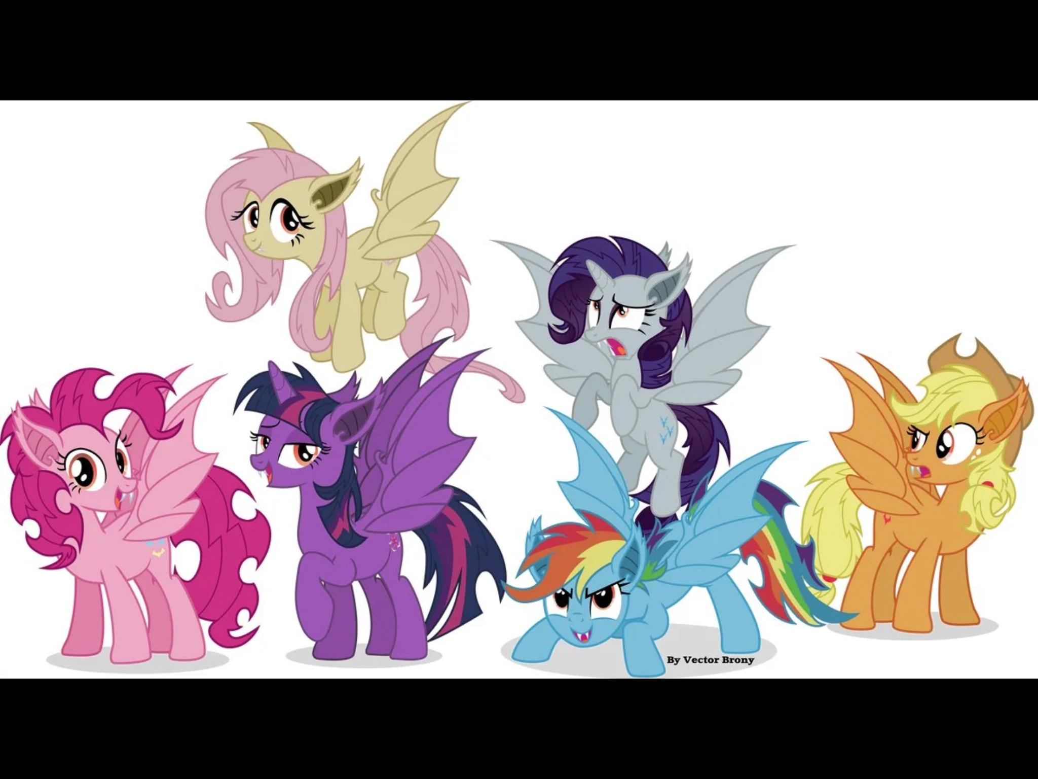 Mane 6 as bat ponies by Rookiethesoilder on DeviantArt