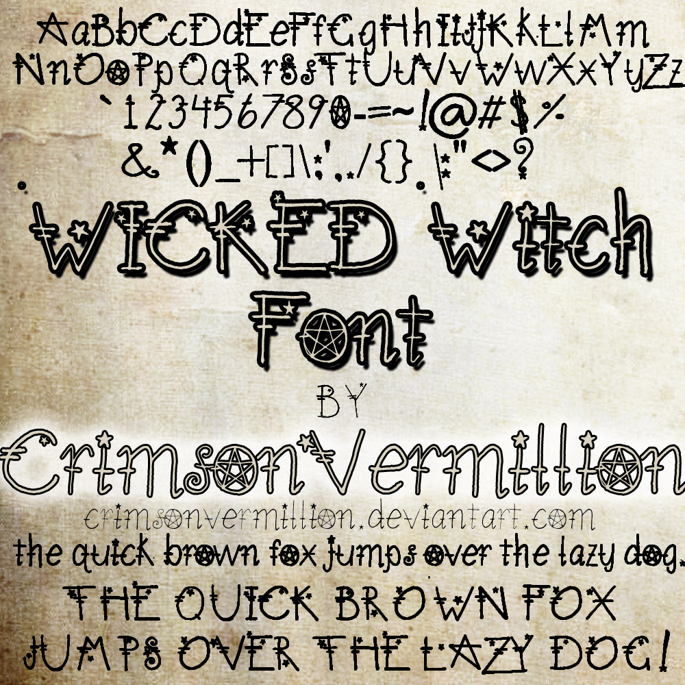WICKED Witch Font by crimsonvermil-stock on DeviantArt