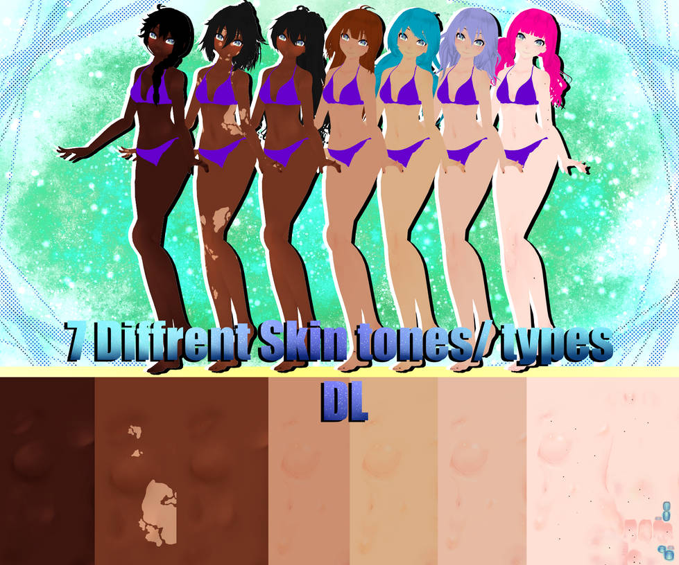[MMD] 7 diffrent skin tones / types [DL] by churleeluu on DeviantArt