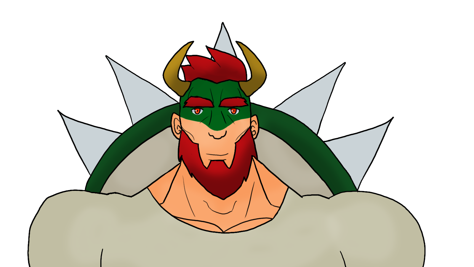 Humanized Bowser by MisterPandaBoomBlog on DeviantArt
