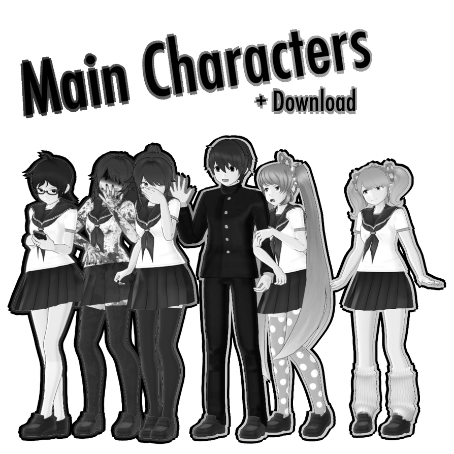 [MMD x Yandere Simulator] Main Characters (down) by SakiMAkademi1 on ...