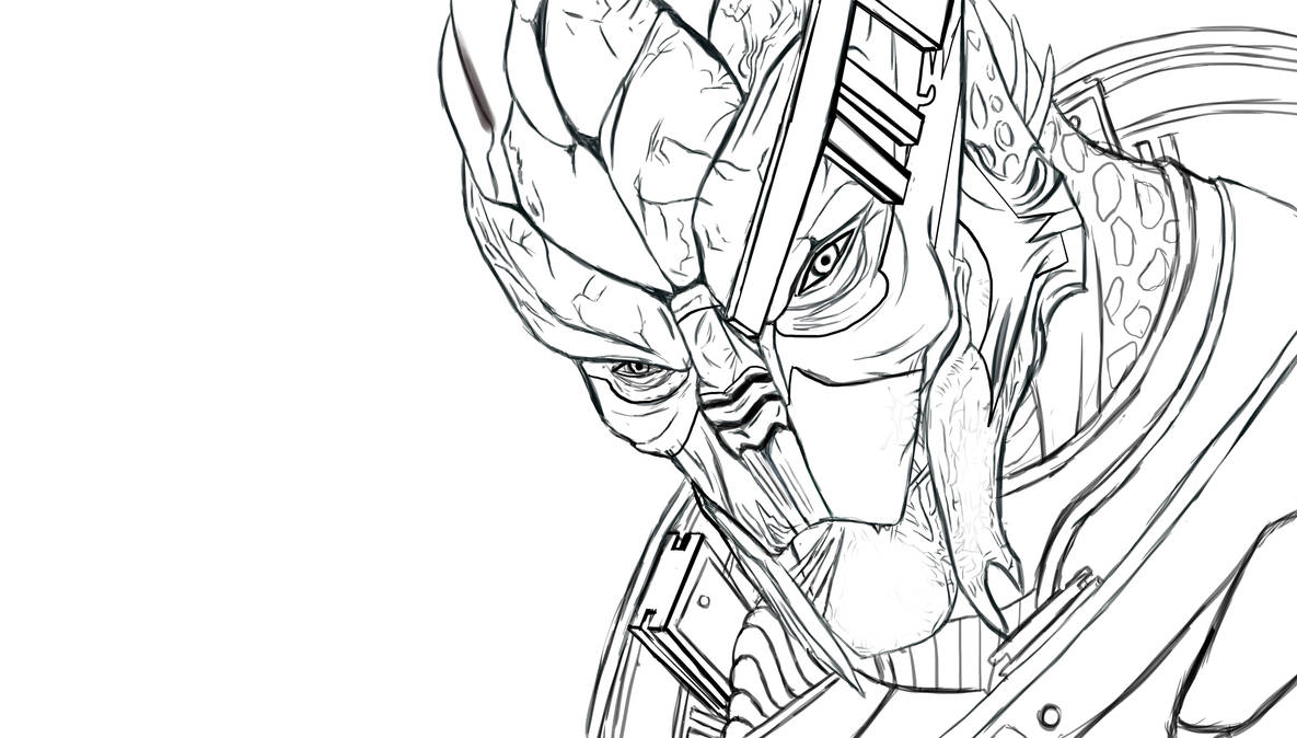 Garrus Vakarian Outline Free download by KatrineTindlund on DeviantArt