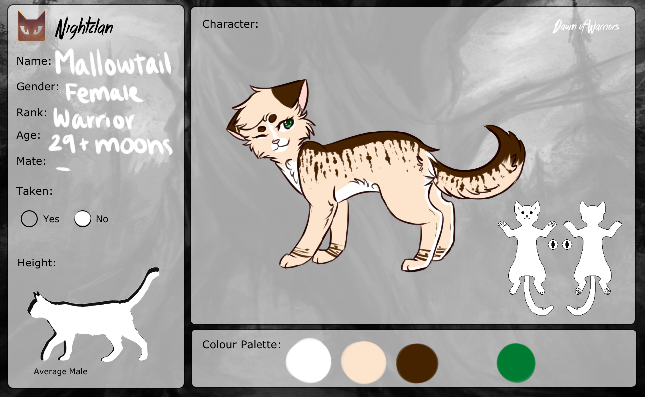 |Mallowtail||NightClan Application| by oOBubbleBirdOo on DeviantArt