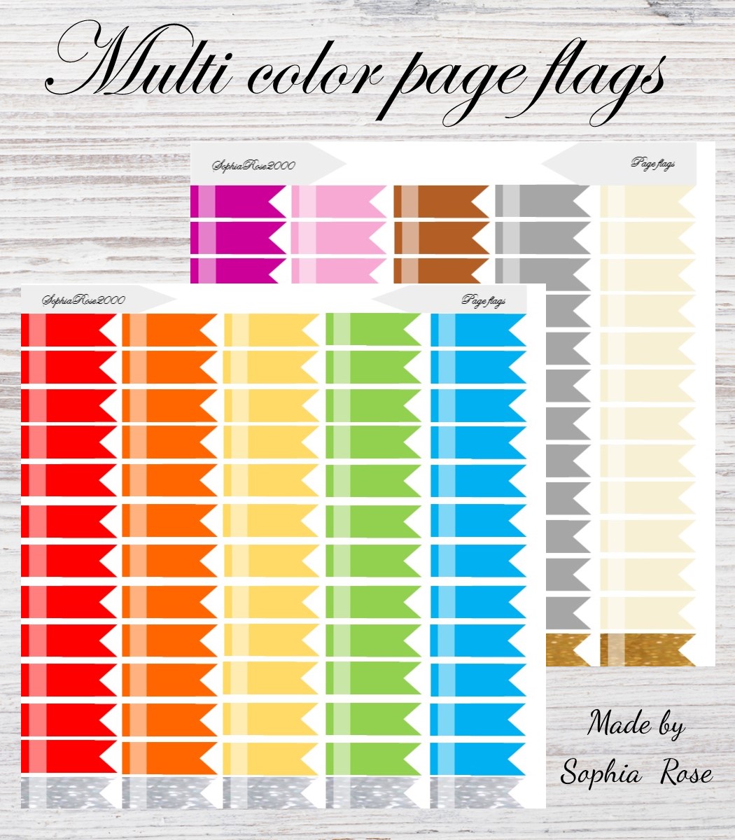 Planner page flags by SophiaRose2000 on DeviantArt