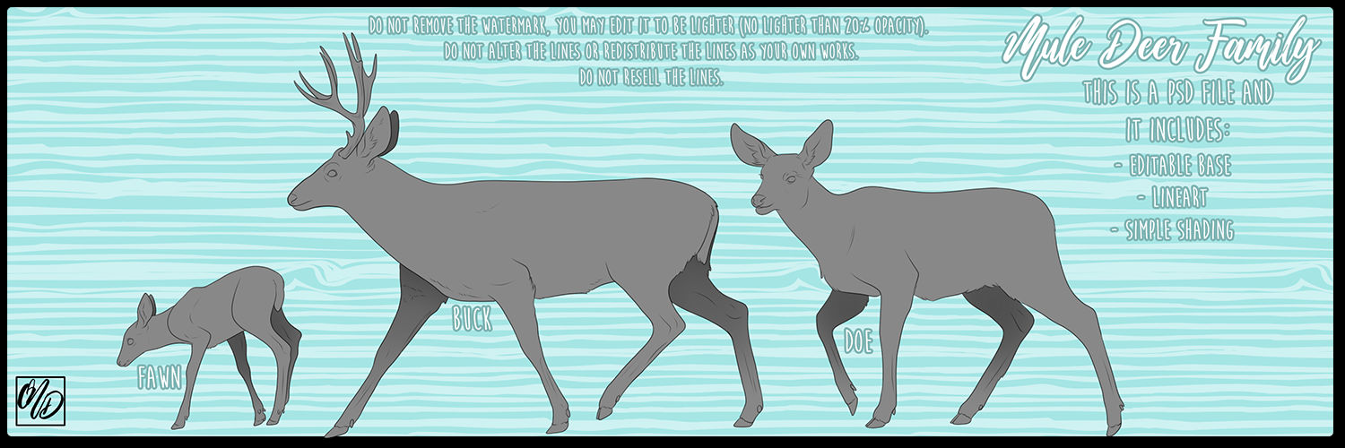 P2U - Mule Deer Family PSD by OfNaturalDesign on DeviantArt