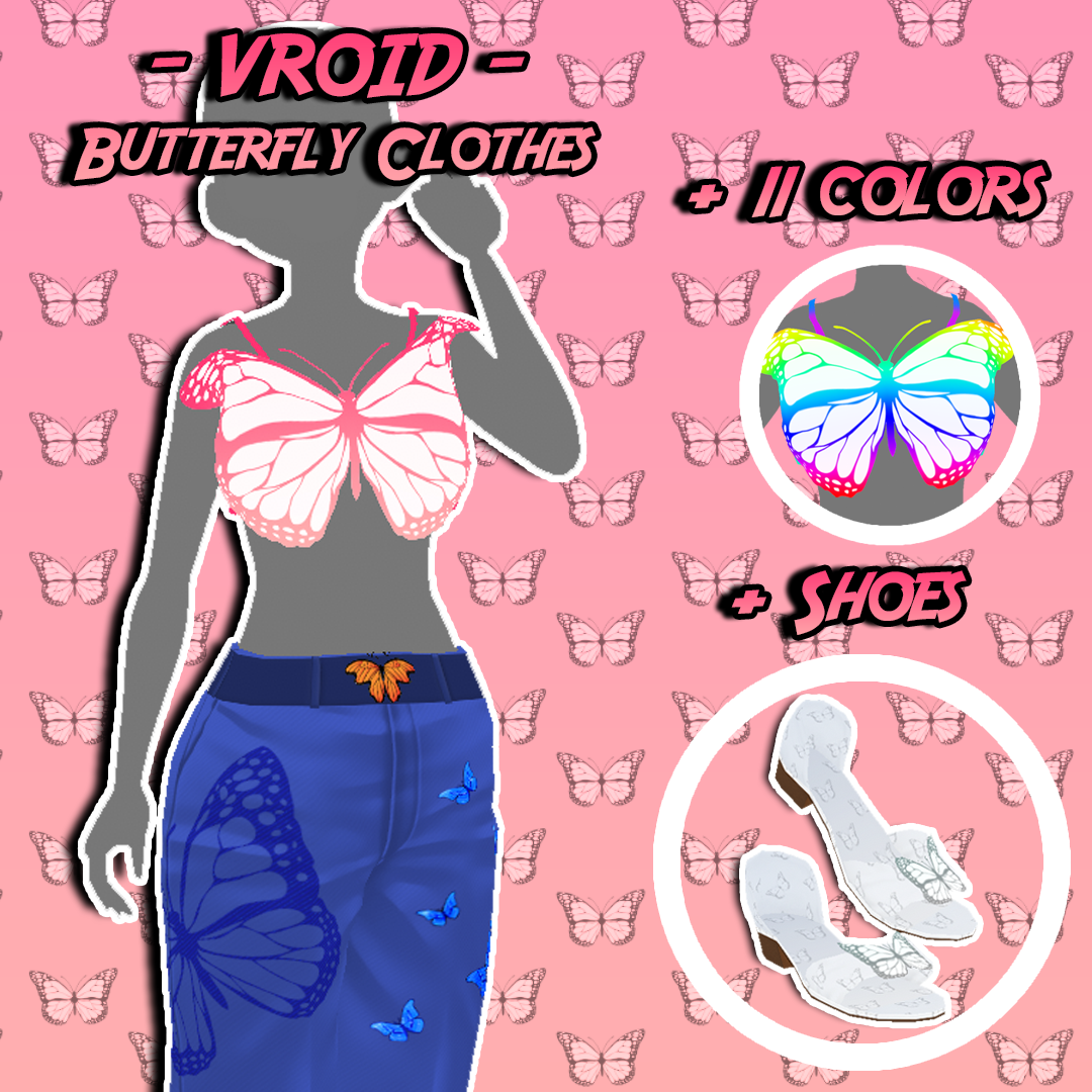 [ F2U ] VROID - Butterfly Clothes by pegaotaku on DeviantArt