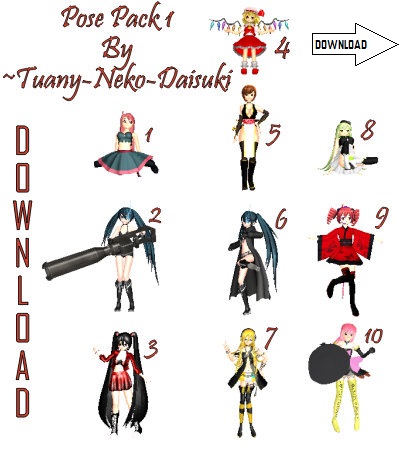 MMD Pose Pack 1 DL by Tuany-Neko-Daisuki on DeviantArt