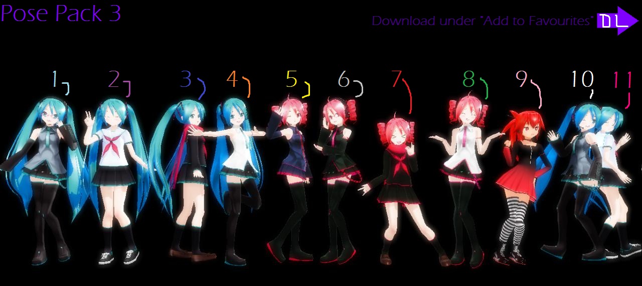 MMD ~ Pose Pack 3 ~ Download by Tuany-Neko-Daisuki on DeviantArt