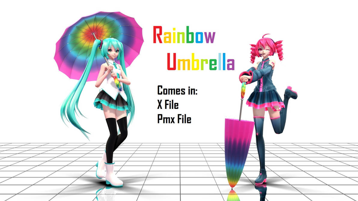 [MMD] Rainbow Umbrella DL+ by HazyGem on DeviantArt