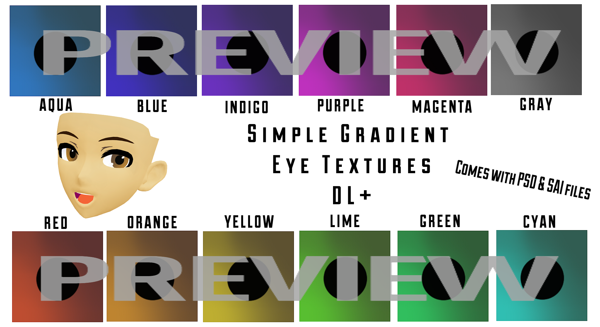 [MMD] Simple Gradient Eye Textures DL+ by HazMMD on DeviantArt