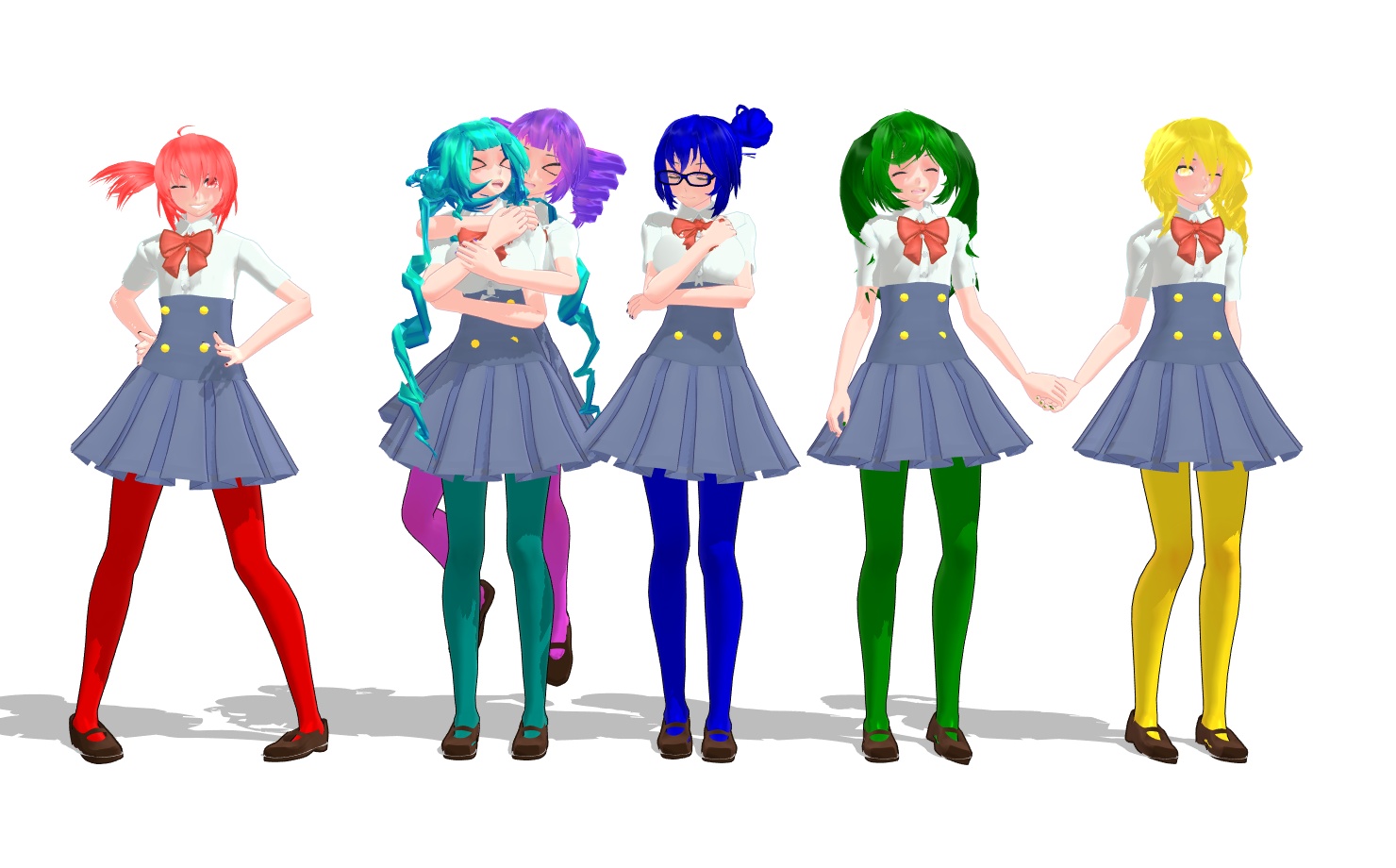 MMD Rainbow Girls Pack + DL by Crazybatkid on DeviantArt