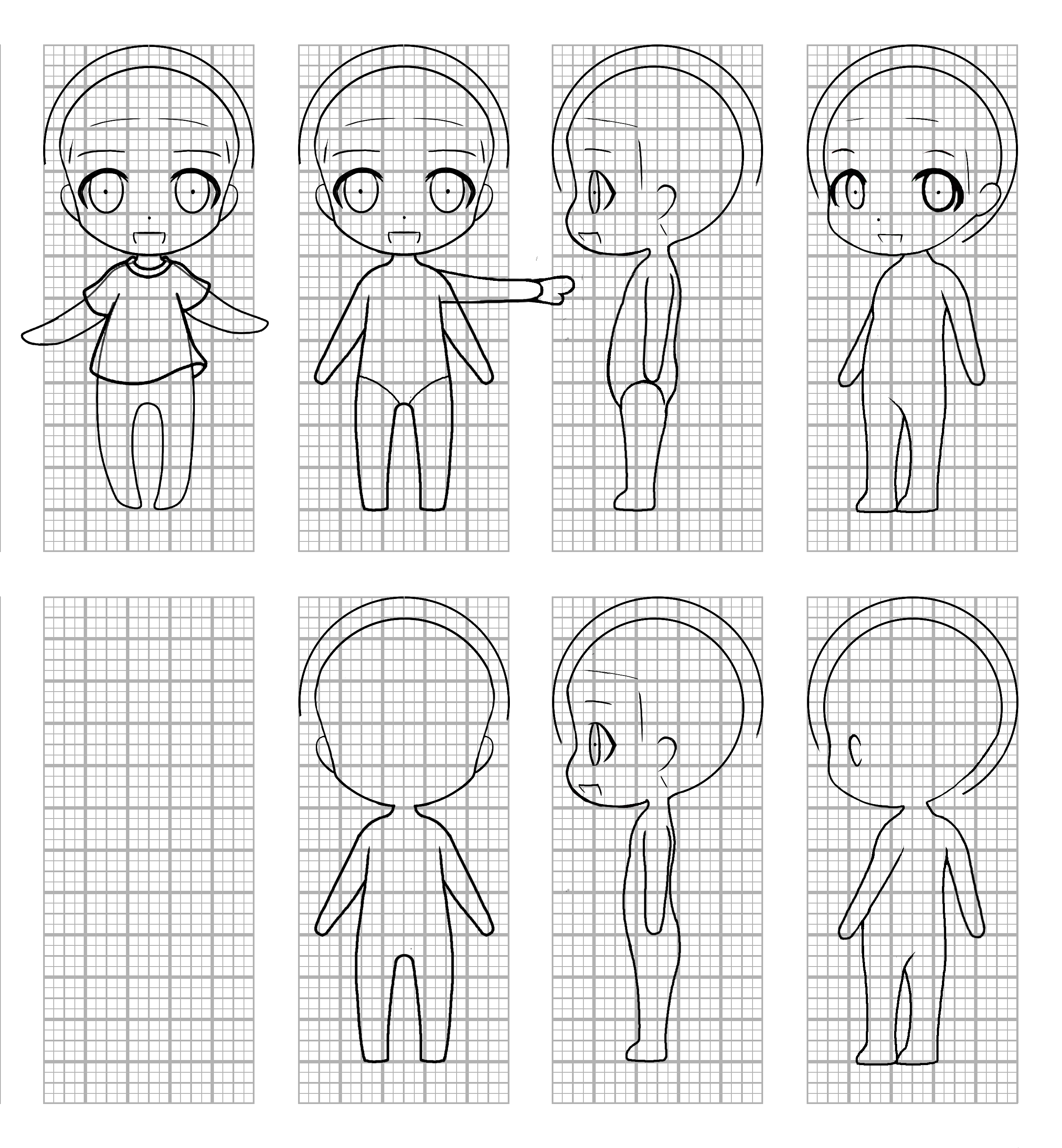 Chibi Model Sheet Draft 08 by digiraiter on DeviantArt