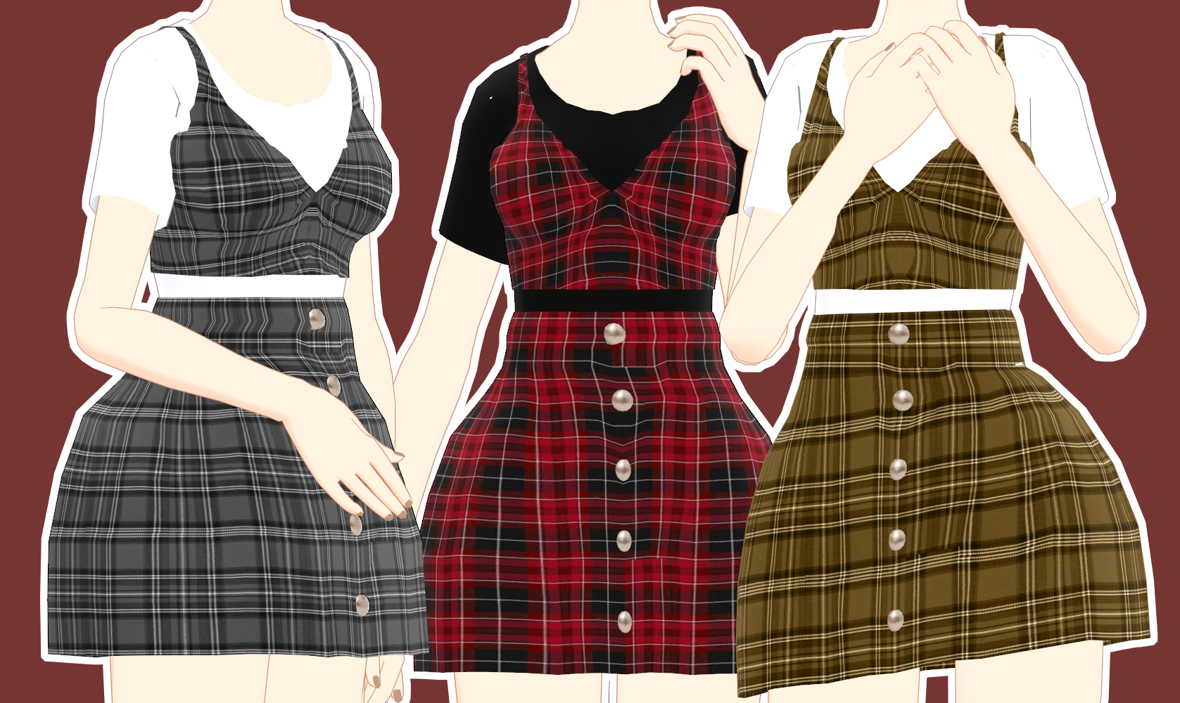 [MMD] Cute Plaid Outfit Download by MijumaruNr1 on DeviantArt