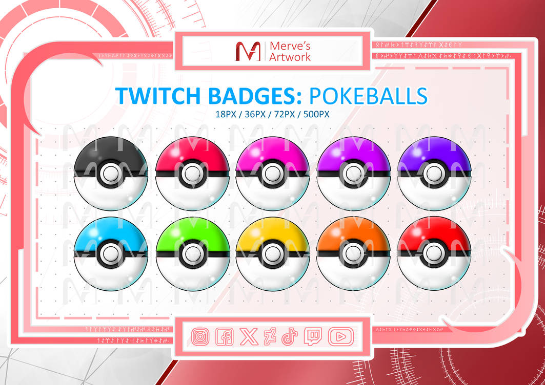 Twitch Badges: Pokeballs by MervesArtwork on DeviantArt
