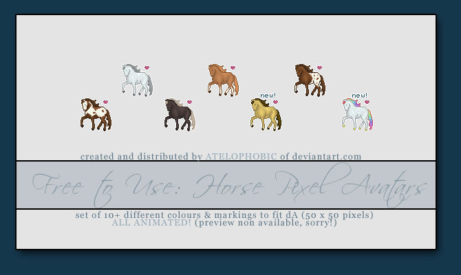 Free Horse Avatars- 10+ in set by Atelophobic on DeviantArt