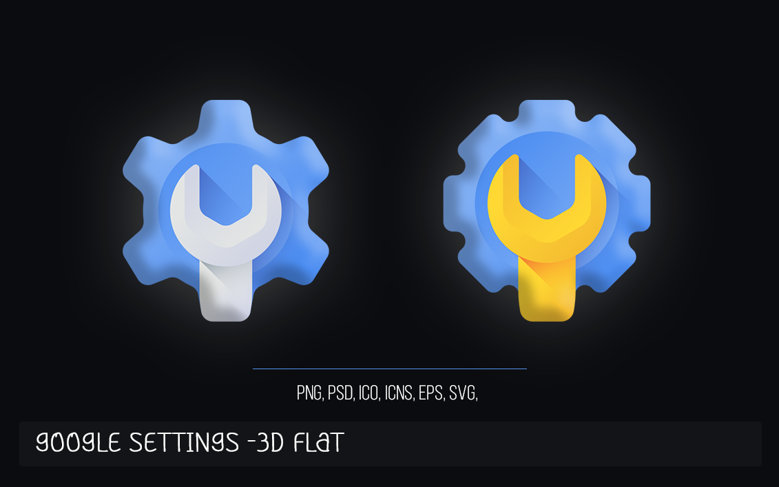 Google Settings 3D flat icon|PNG,PSD,ICO,EPS,SVG.. by tahfimism01 on ...