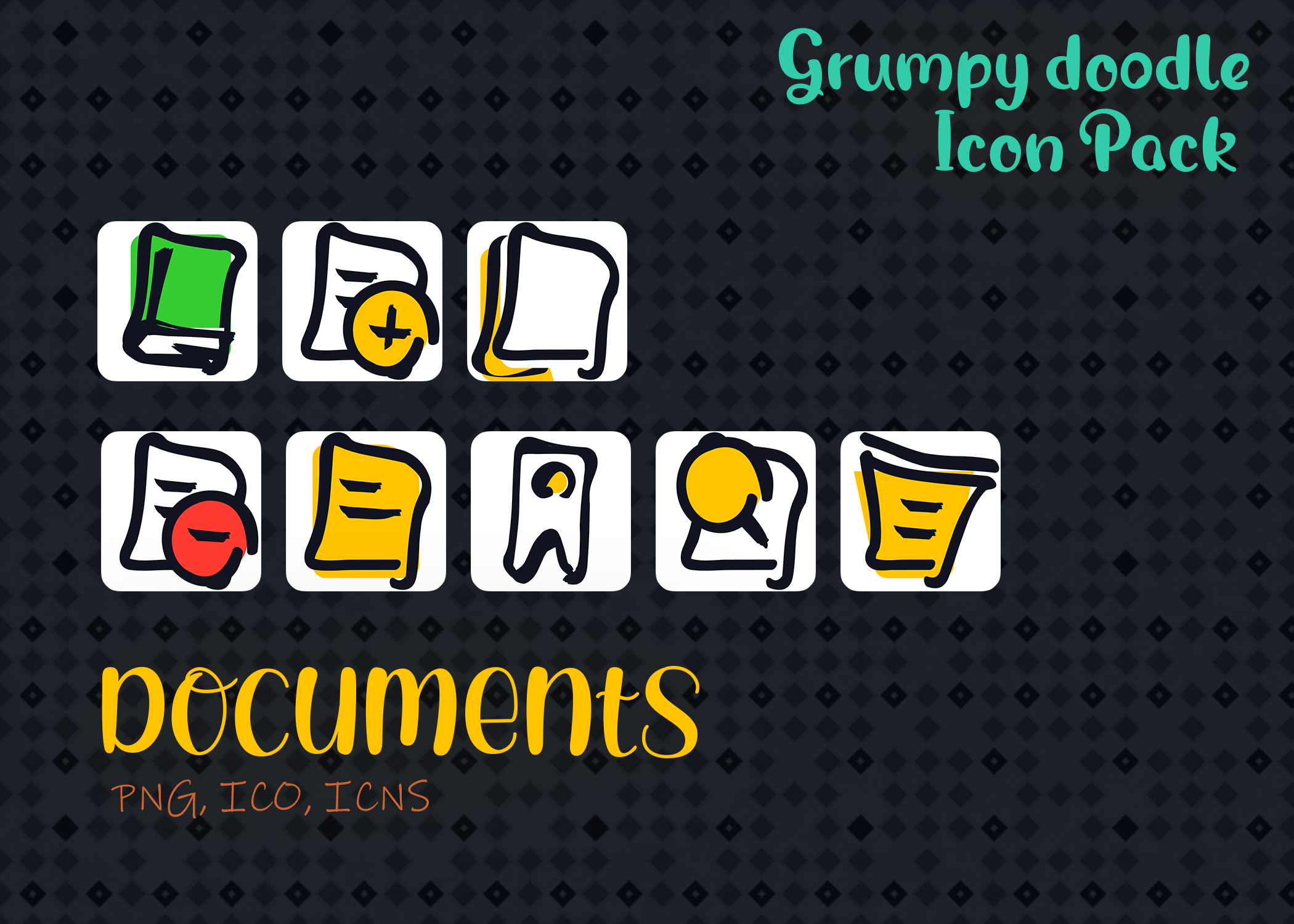 Documents - Grumpy Doodle Icon pack (duotone) by tahfimism01 on DeviantArt