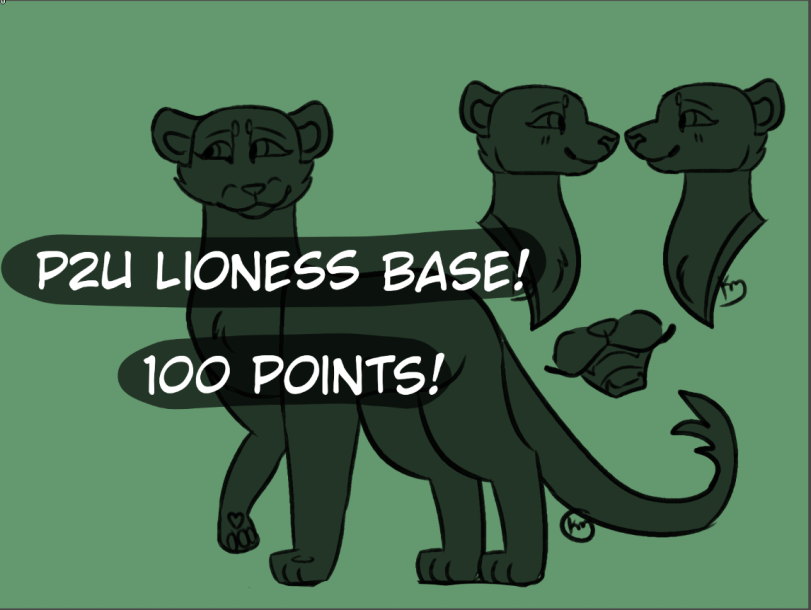 P2U lioness base! 100 points! by rainb00t on DeviantArt