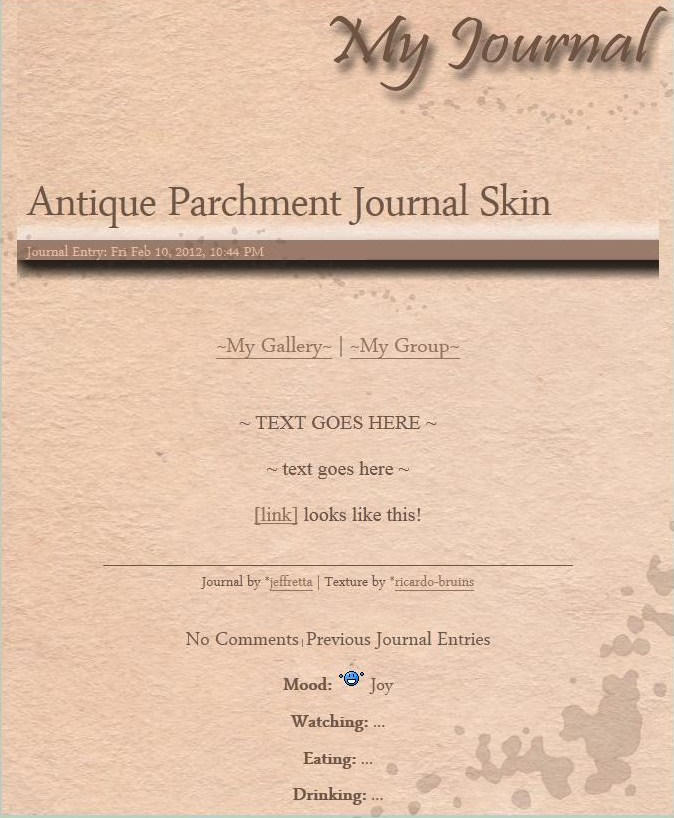 Antique Parchment Journal Skin by JeffrettaLyn on DeviantArt