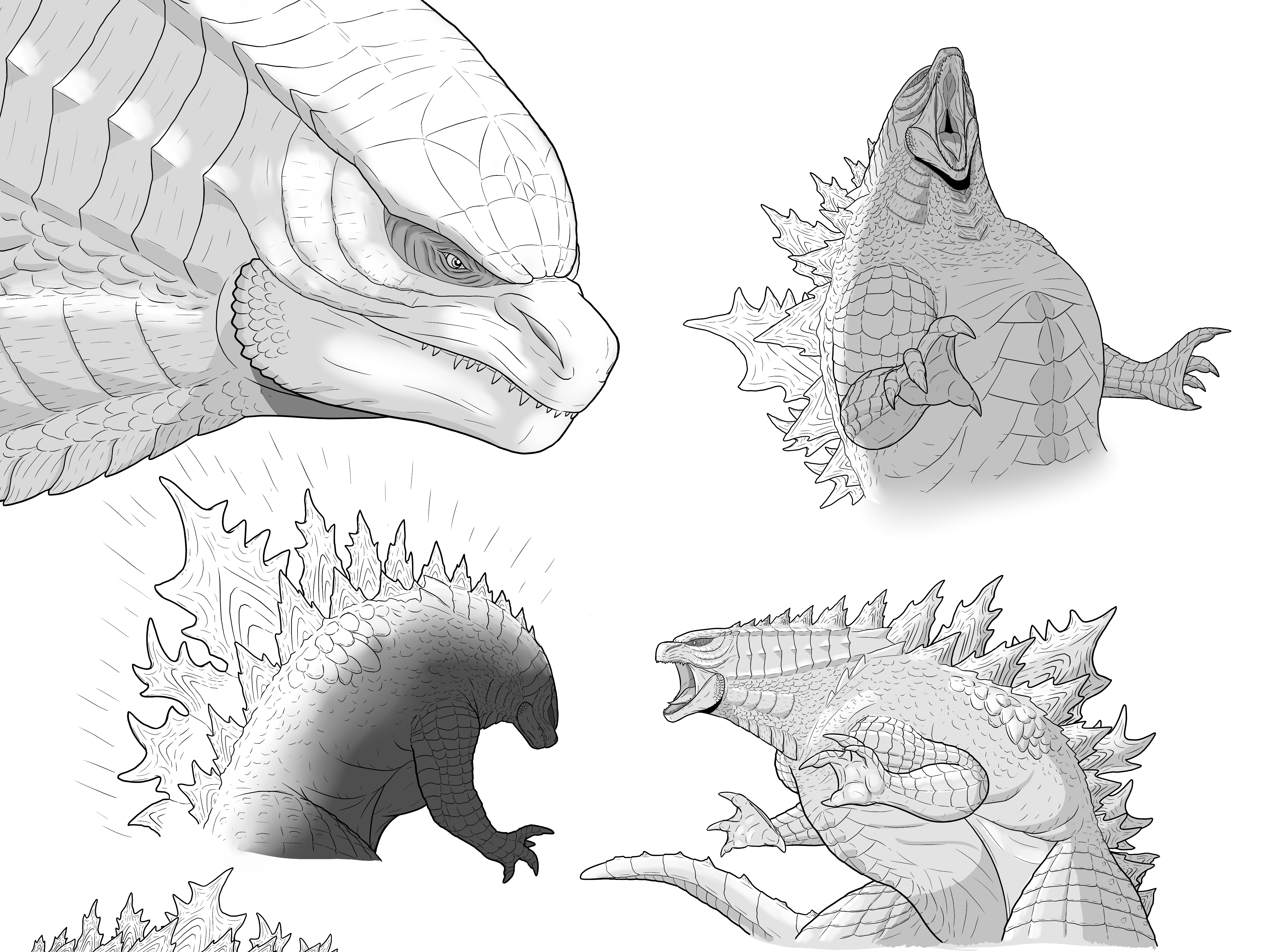 Some Godzilla Sketches by GojiraG on DeviantArt