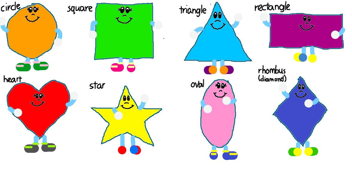 Drawing of Carson Dellosa Shape Characters by JacobW2 on DeviantArt
